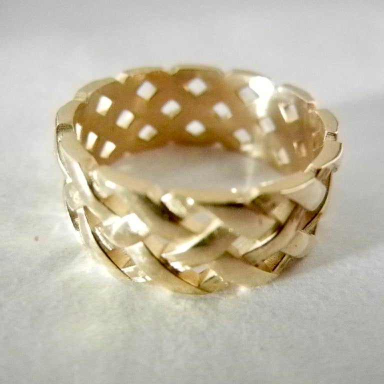 14kt 3 Row Basket Weave Ring – Gold Works USA